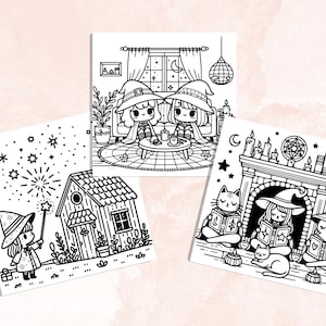 Bold and Easy Coloring Book, Cozy Witch's Life Coloring Pages, Comfy ...