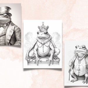 25 Fairytale Frogs Coloring Book, Printable Cute Frog Coloring Pages ...