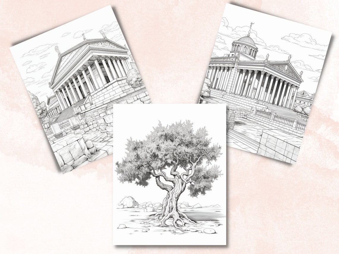 32 Ancient Greek Mythology Design Coloring Book Printable - Etsy