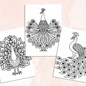 30 Peacock Mandala Coloring Book, Printable Stress Relief Patterns ...