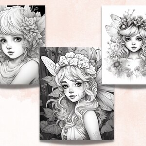 40 Little Forest Fairy Coloring Book, Fantasy Enhanted Woodland Fairy ...