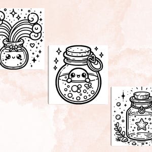 Bold and Easy Coloring Book, Cute Magic Potion Jar Coloring Pages ...