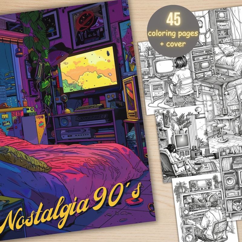 Adult Nostalgia Coloring - Etsy