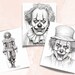 22 Creepy Evil Clowns Coloring Book, Printable PDF, Horror Gothic ...
