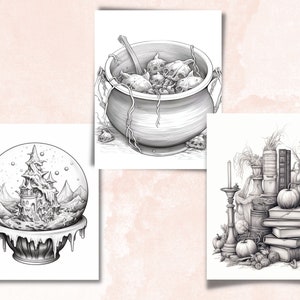 40 Fantasy Witchy Items Bundle Coloring Book, Printable PDF , Magical ...