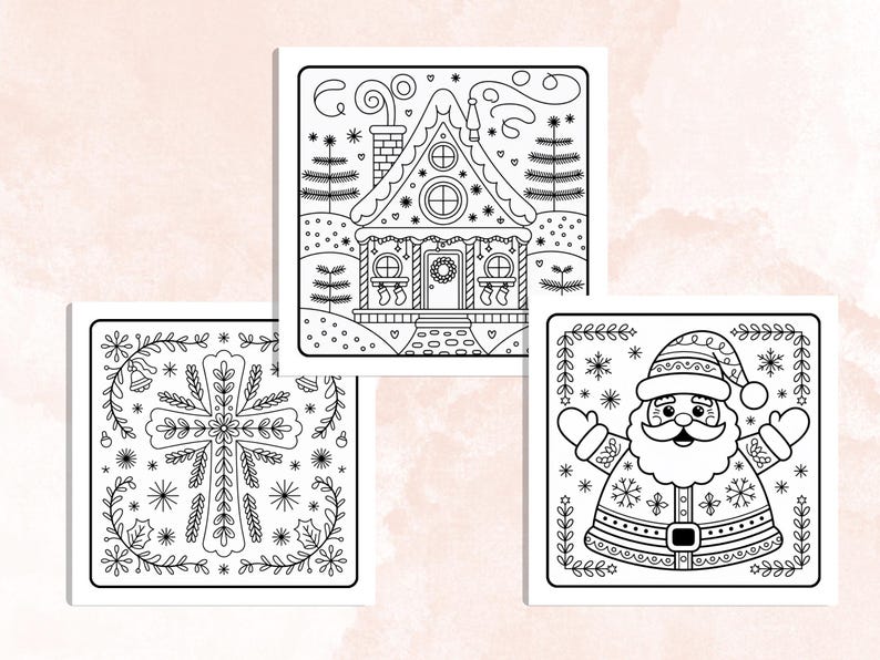 30 Scandinavian Christmas Coloring Pages, Nordic Folk Art Holiday ...