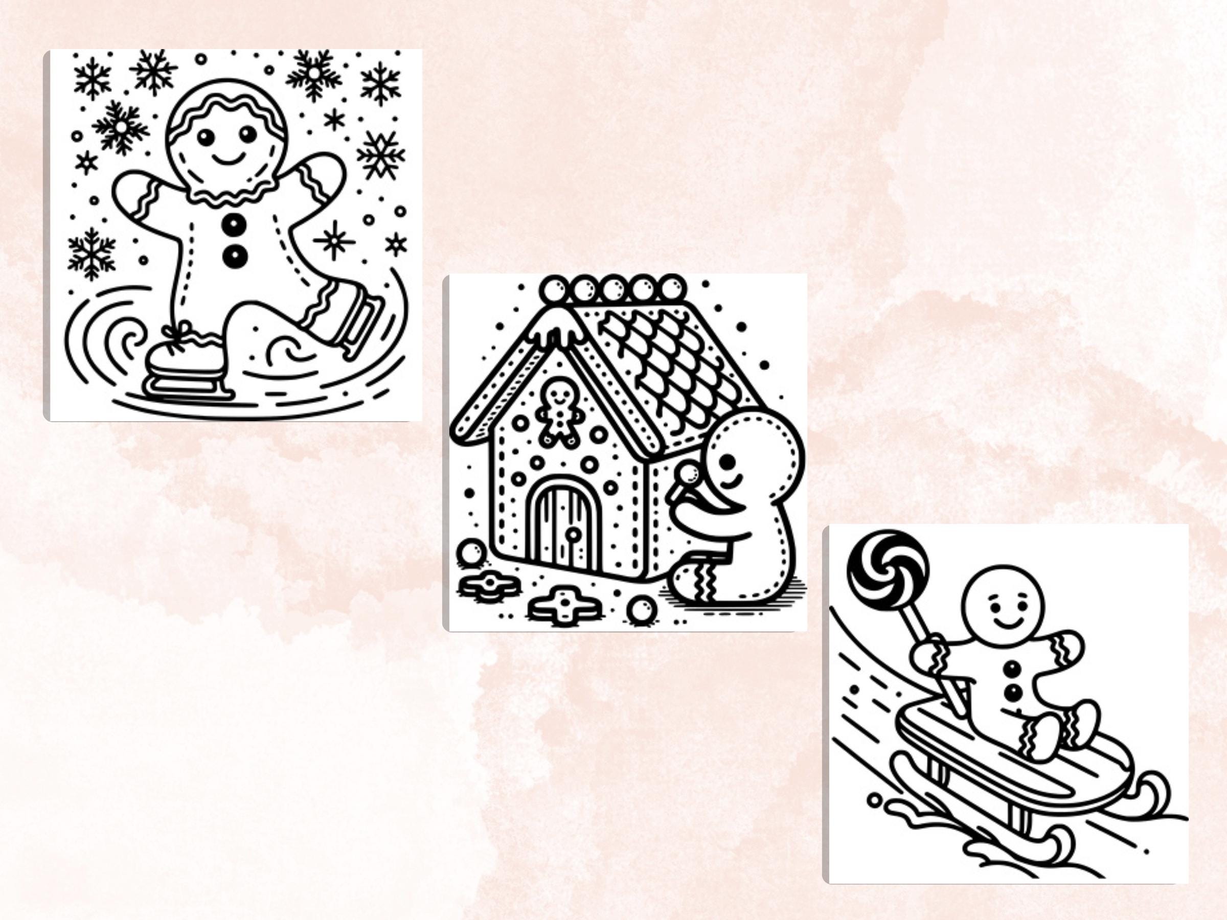 Bold and Easy Coloring Book, Christmas Gingerbread Man Coloring Pages ...