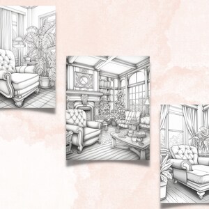 24 Cozy Room Interior Design Coloring Book, Printable PDF, Boho ...