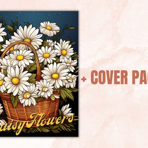 55 Daisy Flowers Coloring Book, Printable PDF, Botanical Floral Plant ...