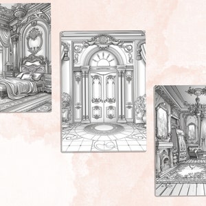 40 Princess House Interior Coloring Book, Printable Detalied Room ...
