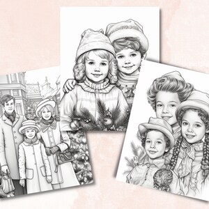 70 Vintage Christmas Bundle Coloring Book, Printable Retro Xmas Santa ...