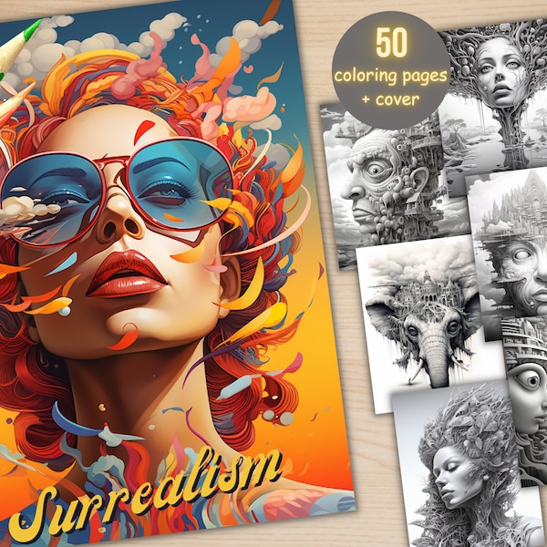Surrealism Coloring - Etsy