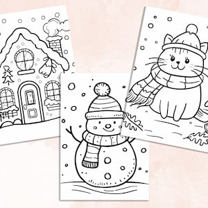 Bold and Easy Coloring Book, Cozy Cold Winter Snowy Scenes Coloring ...