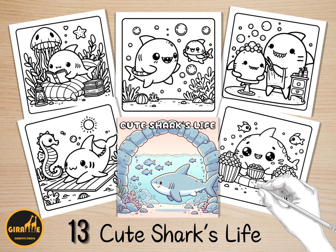 Bold and Easy Coloring Book, Baby Shark Coloring Pages, Cute Comfy ...