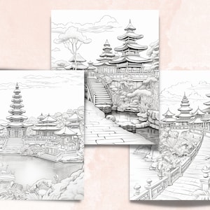 65 Bali City Coloring Book, Printable PDF, Indonesia Scenes Coloring ...