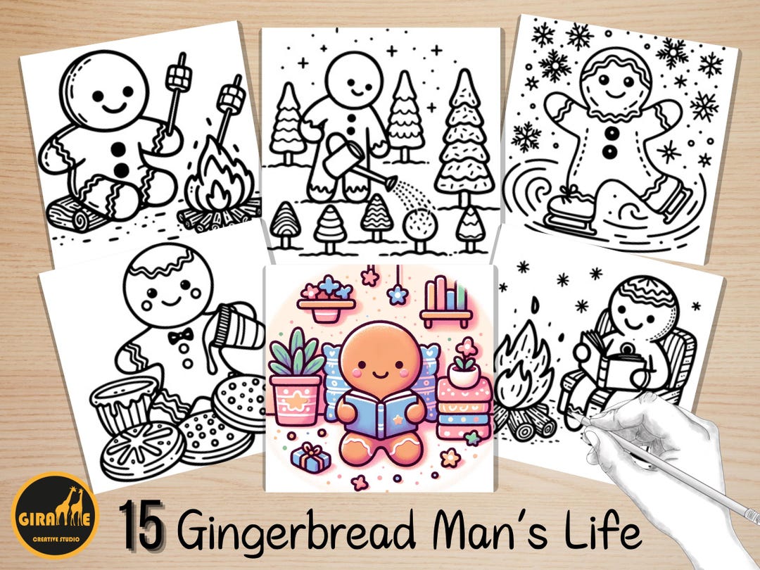 Bold and Easy Coloring Book, Christmas Gingerbread Man Coloring Pages ...
