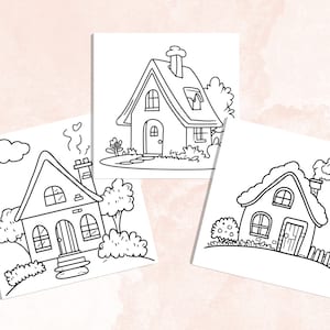Bold and Easy House Coloring Book, Cute Kawaii House Coloring Pages ...