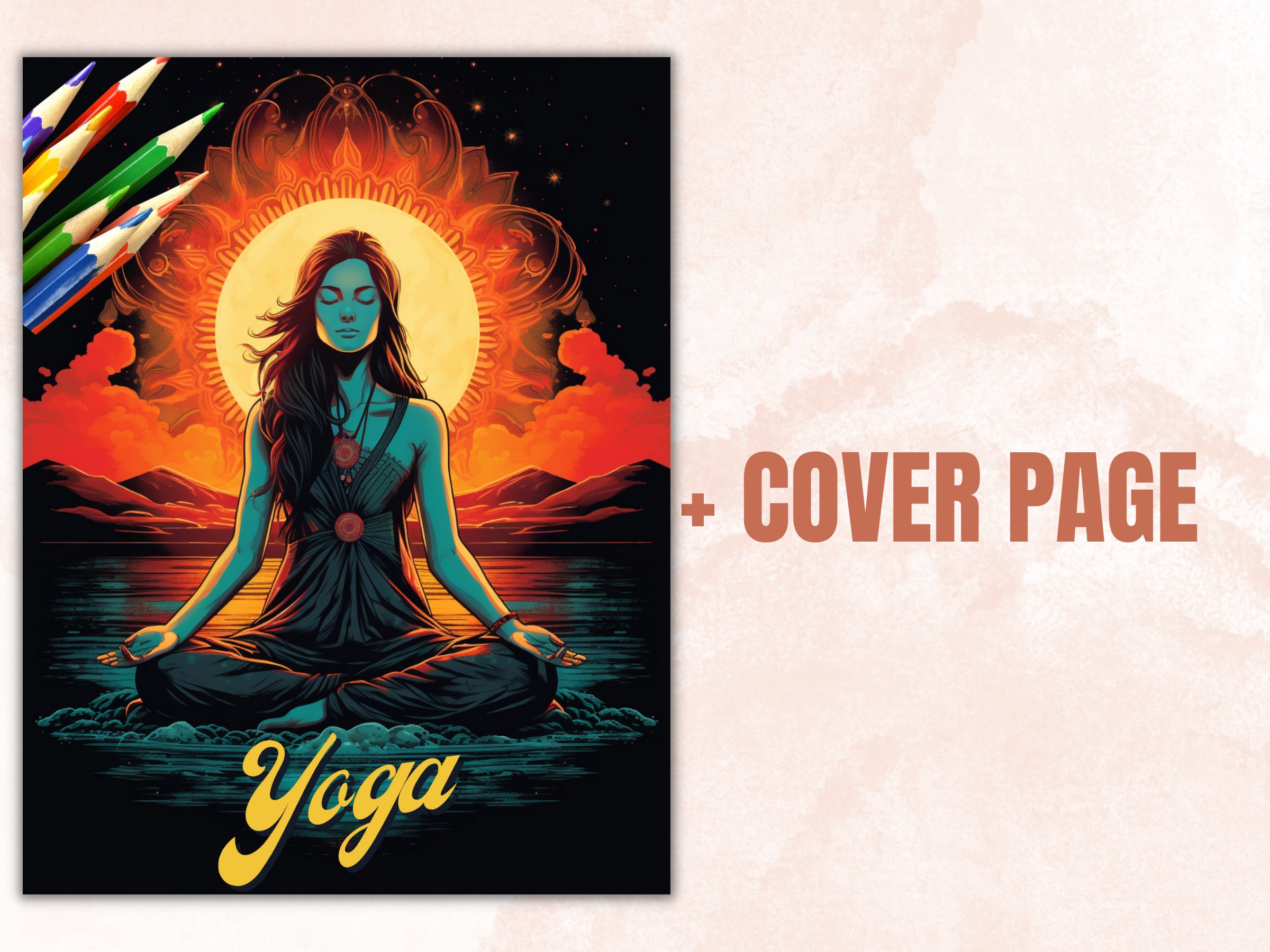 40 Yoga Coloring Book, Printable Minfulness Coloring Pages, Meditation ...