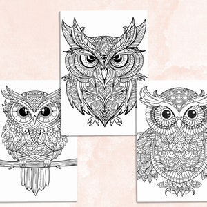 30 Owl Mandala Coloring Book, Printable Stress Relief Patterns Coloring ...