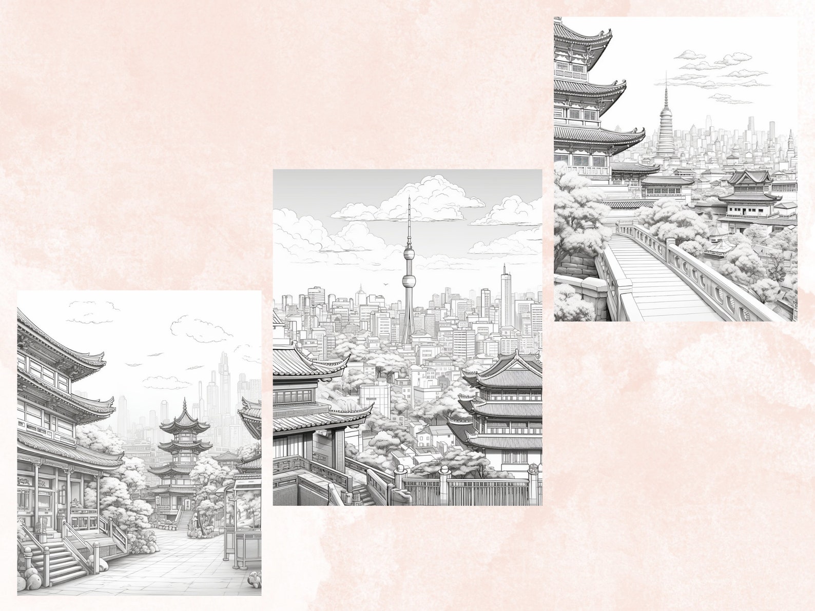 40 Seoul City Coloring Book, Printable PDF, Korean Cafe Scenes Coloring ...
