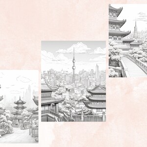 40 Seoul City Coloring Book, Printable PDF, Korean Cafe Scenes Coloring ...