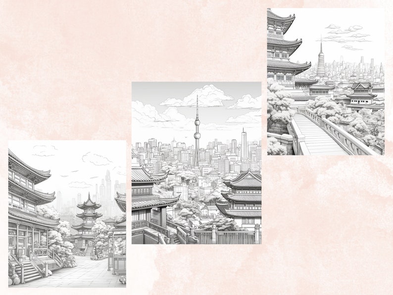 40 Seoul City Coloring Book, Printable PDF, Korean Cafe Scenes Coloring ...
