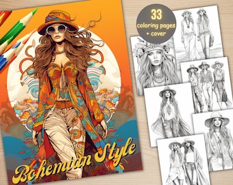 90's Fashion Style Coloring Book, Printable PDF, Vintage Fashion Women ...