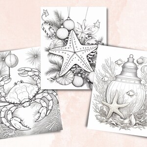 65 Christmas Underwater Coloring Book, Printable Xmas Noel Under the ...