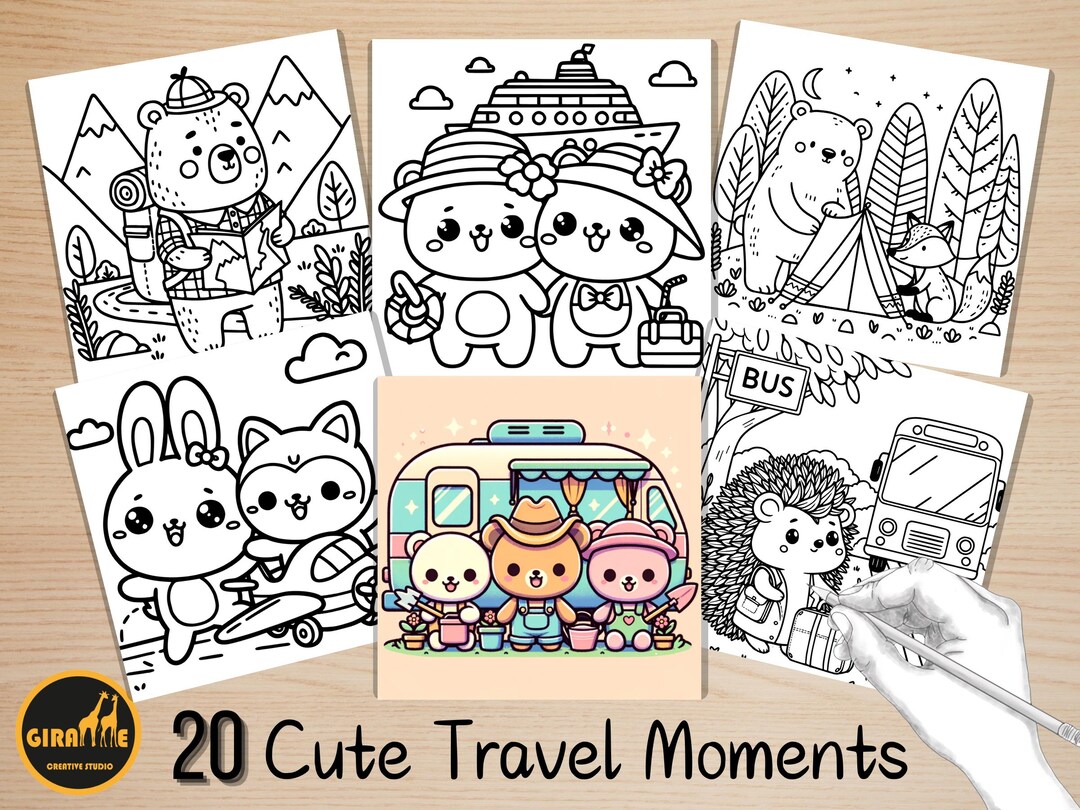 Bold and Easy Coloring Book, Cute Travel Coloring Pages, Comfy Cozy ...