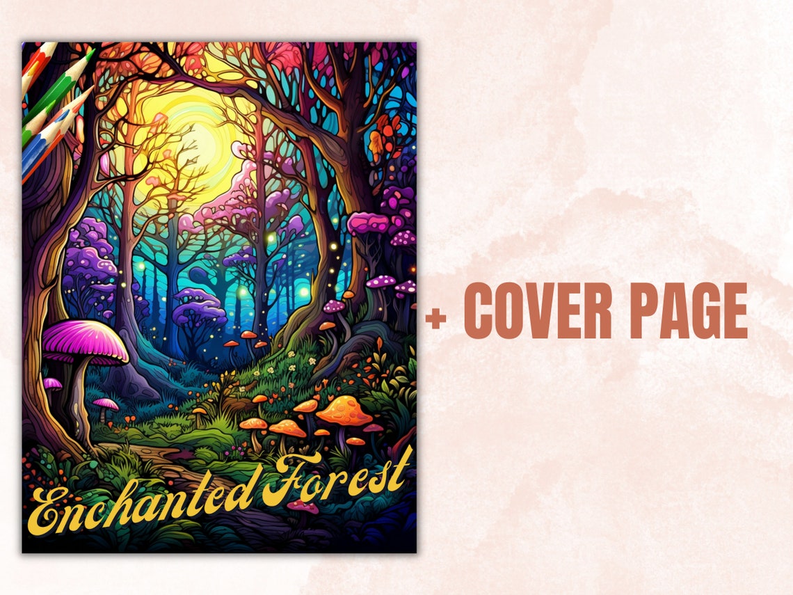 32 Enchanted Forest Coloring Book Printable Magical Forest - Etsy