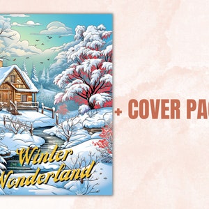 75 Winter Wonderland Coloring Book, Printable Winter Landscape Coloring ...
