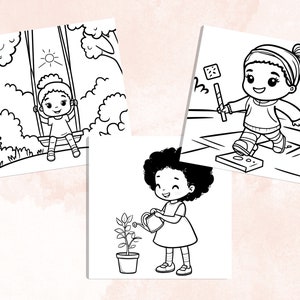 Bold and Easy Coloring Book, Little Black Girl Coloring Pages, Cute ...