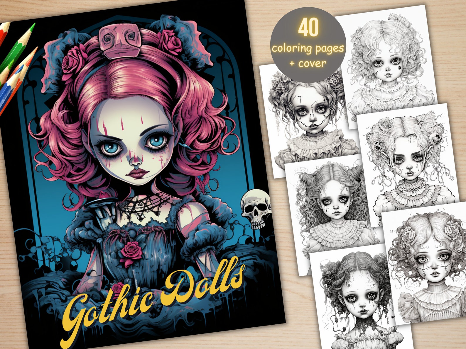 40 Cute Creepy Doll Coloring Book Printable Horror Spooky - Etsy
