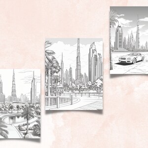 50 Dubai City Coloring Book, Printable PDF, Arabian Cafe Scenes ...