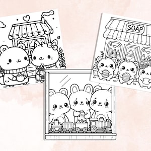 Bold and Easy Coloring Book, Cute Little Shop Coloring Pages, Kawaii ...