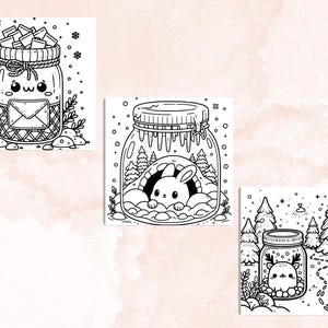 Bold and Easy Coloring Book, Cute Kawaii Snowy Jar Coloring Pages ...
