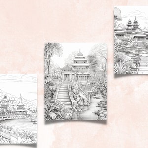 65 Bali City Coloring Book, Printable PDF, Indonesia Scenes Coloring ...