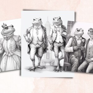 25 Fairytale Frogs Coloring Book, Printable Cute Frog Coloring Pages ...