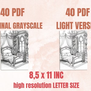 40 Princess House Interior Coloring Book, Printable Detalied Room ...