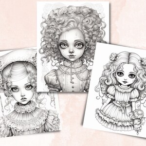 40 Cute Creepy Doll Coloring Book, Printable Horror Spooky Little Doll ...