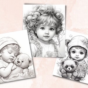 45 Cute Babies Coloring Book, Printable Sleeping Baby Coloring Pages ...