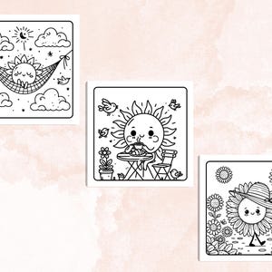 Bold and Easy Coloring Book, Cute Cozy Sun Coloring Pages, Comfy Fuzzy ...