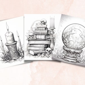 40 Fantasy Witchy Items Bundle Coloring Book, Printable PDF , Magical ...