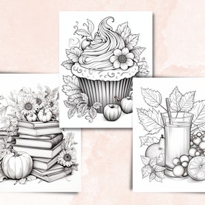 100 Fall Bundle Coloring Book, Printable Fall Pumpkin Scenes Coloring ...