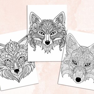 30 Fox Mandala Coloring Book, Printable Stress Relief Patterns Coloring ...