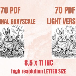 70 Easter Scenes Coloring Book, Printable Easter Bunny Coloring Pages ...