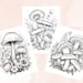 37 Blooming Mushrooms Coloring Book, Printable PDF, Fantasy Floral ...