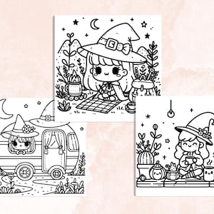 Bold and Easy Coloring Book, Cozy Witch's Life Coloring Pages, Comfy ...