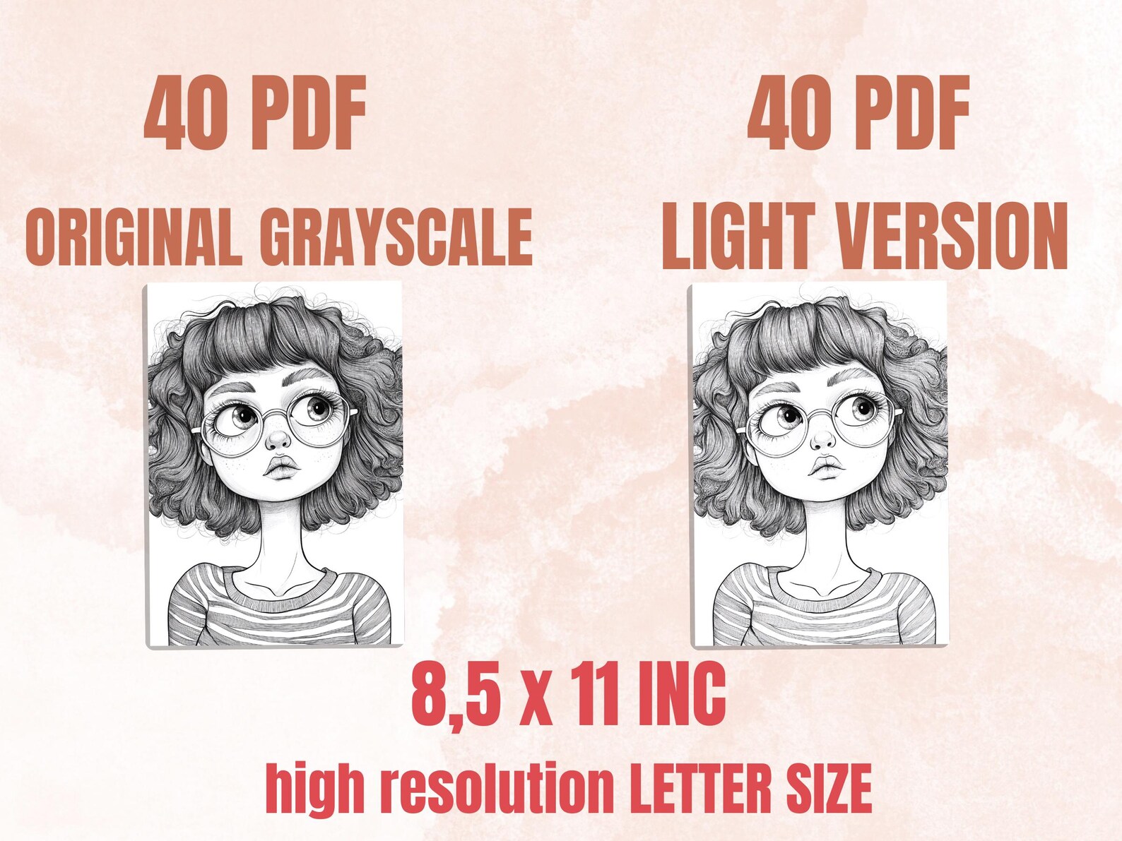 40 Quirky Girl Coloring Book, Printable Whimsical Quirky Girl Coloring ...