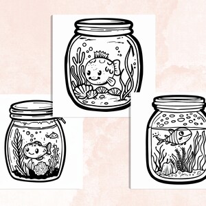 Bold and Easy Coloring Book, Underwater Jar Coloring Pages, Under the ...